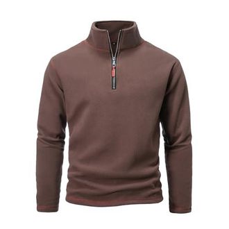 Generic Pull en polaire pour homme - Automne/hiver - Manches longues - Col montant - Haut - Sweat &agrave; capuche dext&eacute;rieur - Sans capuche - Veste de sport &agrave; manch