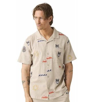 Knowledge Cotton Apparel Embroidery M - Kurzarmhemd - Herren