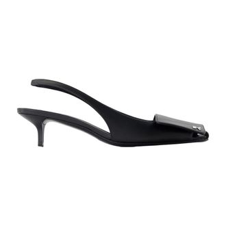 Courr&egrave;ges Fold Lederslingpumps - - Shoes - Damen - Schwarzk - 37 EU