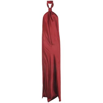 Ann Demeulemeester Ingeborg X Langes gebundenes Kleid mit R&uuml;ckenschleppe - - Dresses - Damen - Rot - S