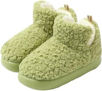Generic YUJIEBB Bottines dhiver chaudes et &eacute;paisses en peluche pour femme et homme, Vert, 43.5 EU