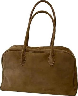 Generic JCVBN Sac &agrave; main vintage en cuir synth&eacute;tique pour ordinateur portable avec doublure durable et fermeture &eacute;clair, marron