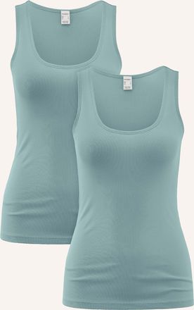 Hessnatur Hessnatur Tanktop Rundhals Fitted 2er-Set blau