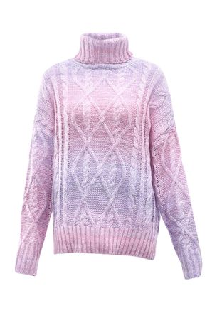 Mymo Rollkragenpullover Damen LILA WOLLWEISS