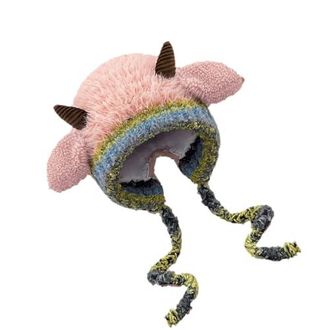Generic Bonnet dhiver Chaud en Tricot - Bonnet tricot&eacute; en Forme danimal Mignon sur Le th&egrave;me des Animaux, Couverture Thermique Douce pour lhiver pour No&euml;l, Ann