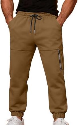 Generico Pantalon long de surv&ecirc;tement pour homme, pantalon de jogging avec poches et taille &eacute;lastique avec cordon de serrage pantalon de pirate m&eacute;di&eacute;val, panta