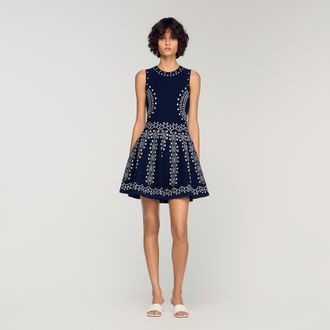 Sandro Robe courte en maille foulard