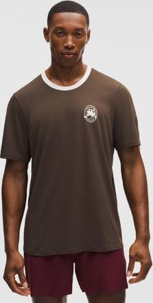 lululemon Fast and Free Perforated Stripe T-Shirt Run Crew 1998 pour Hommes - Taille 2XL