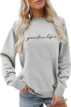 Generic 2026 Printemps Automne Hiver Pull Imprim&eacute; D&eacute;contract&eacute; Manches Longues Col Rond Pull Polaire Doux Mode Pour Un Usage Quotidien, gris, XXL
