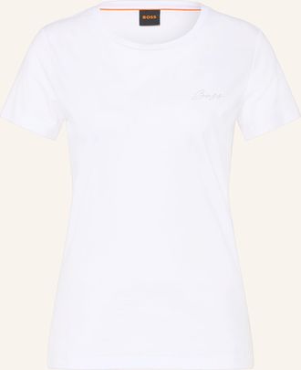 HUGO BOSS T-Shirt Elove Mit Schmucksteinen weiss