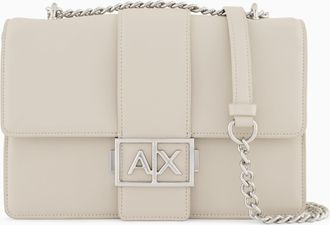 A|X Armani Exchange Womens Jodie, Sustainable, Chain strap, Crossbody, White, One size