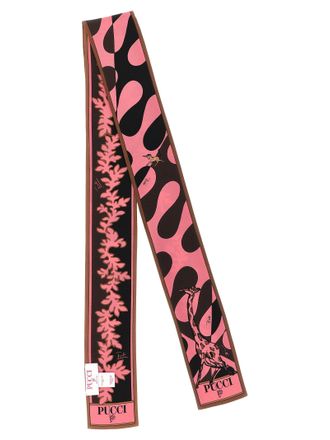 Emilio Pucci Mixed-Print Silk Twill Scarf - Pink