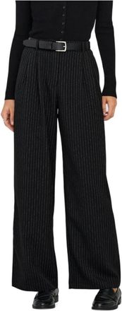 Only Only, Femme, Pantalons, Noir, Taille: 40 FR L32 Pinstripe Pantalons with Front Pockets