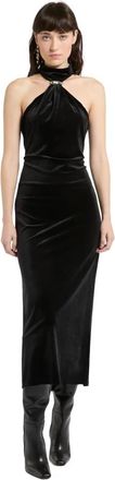 Marella Robe &Eacute;l&eacute;gante en Velours - Femme - Robes - Noir - Taille: 38 FR