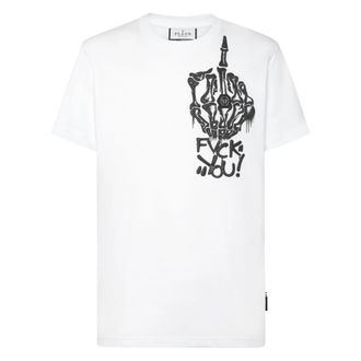 Philipp Plein T-shirt Rundhals SS - - Tops - Herren - Wei&szlig; - 3XL