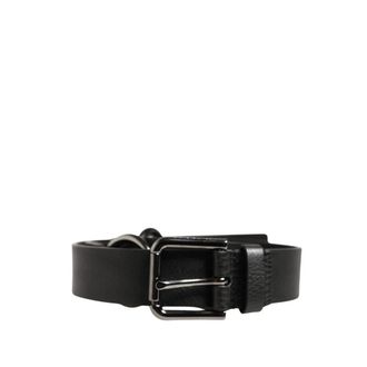 Dolce & Gabbana Lederg&uuml;rtel mit silberner Kette - - Accessories - Herren - Schwarzk - ONE SIZE