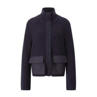 Windsor Woll-Cardigan mit Rei&szlig;verschluss - - Knitwear - Damen - Blau - 2XL