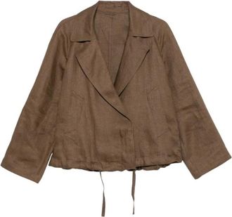 Brunello Cucinelli Veste l&eacute;g&egrave;re &agrave; revers crant&eacute;s - Femme - Vestes - Brun - Taille: 36 FR