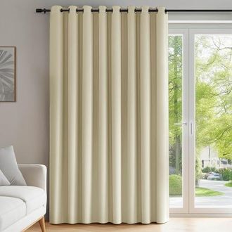 Deconovo Rideaux Occultants Isolant Thermique Anti Froid, 254X242 CM (Largeur X Hauteur), Rideaux pour Salon et Chambre, Design Moderne &agrave; Oeillets, Beige Fonc&eacute;