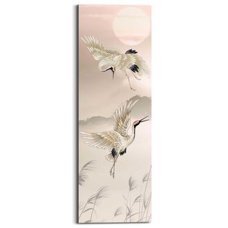 Reinders Wandbild, Kraniche in Pastel, Wohnzimmer, Bilder, Wanddeko, Room Decor, MDF, Beige, 90 x 30cm
