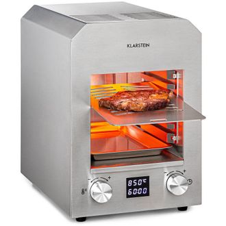 Klarstein Hannibal Barbecue int&eacute;rieur haute temp&eacute;rature 2200W 850&deg;C inox argent