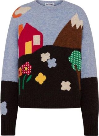 Moschino Femme, Pulls, Multicolore, Taille: 36 FR Shetland Wool Pullover Archive