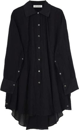 Our Legacy Femme, Robes, Noir, Taille: 38 FR Robe Midi Noire aux Lignes &Eacute;pur&eacute;es