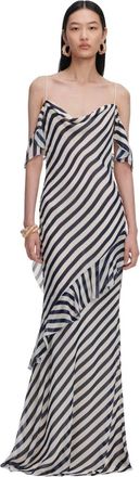 Self Portrait Femme, Robes, Multicolore, Taille: 34 FR Robe Maxi en Georgette Orn&eacute;e de Dentelle