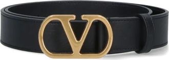 Valentino Garavani G&uuml;rtel - Vlogo Signature Belt - Black - Gr. 70 - in Schwarz - f&uuml;r Damen