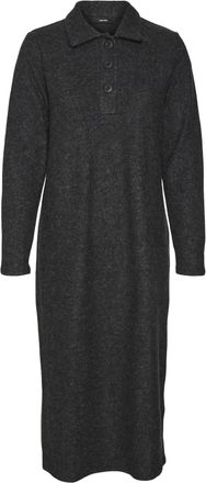 Vero Moda Damen VMEBBA Calf Dress GA JRS Boo Midikleid, Obsidian, X-Small