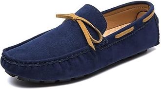 Generic Mocassins for Hommes Bout Rond en Daim Vamp Conduite Bateau Chaussures Talon Plat Flexible l&eacute;ger f&ecirc;te sans Lacet(Bleu,40 EU)