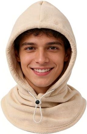 Generico Capuche polaire - flanelle, cagoule, coupe-vent respirant | Chapeau &agrave; capuche r&eacute;glable avec cordon de serrage, capuchons avec couvercle pour le visage