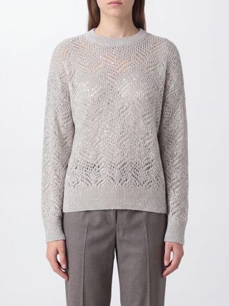 Brunello Cucinelli Pull &agrave; col rond en mohair ajour&eacute; &agrave; manches longues
