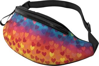 Generic Atmungsaktiv Handytasche Tasche Regenbogen-Liebesherz-Druck Brusttasche Handytasche Tasche H&uuml;fttaschen F&uuml;r Camping Outdoor Joggen 14X35Cm