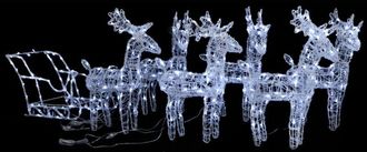 vidaXL vidaXL Rentiere Schlitten Weihnachtsdekoration 320 LEDs Acryl