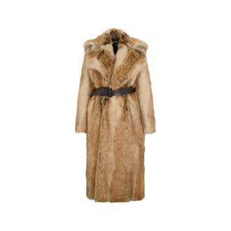 Roberto Cavalli Femme, Manteaux, Brun, Taille: 36 FR Manteau en fausse fourrure