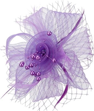 Dreshow Fascinator H&uuml;te f&uuml;r Damen Pillbox Hut mit Schleier und Gegabelten Clip Cocktail Tea Party Kopfbedeckung