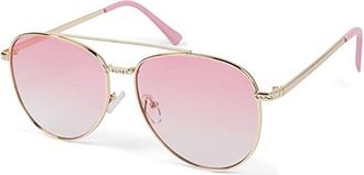 styleBREAKER Lunettes de soleil pour aviateurs féminins avec application de strass, verres en polycarbonate teinté et monture métallique 09020119, couleur:Monture 