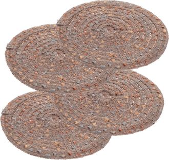 Valiclud 4 Stück Teiliges Runde Gewebte Untersetzer aus Natürlichem Material Saugfähige Tischmatten für Getränke Hitzebeständig und Langlebig Modernes Design f