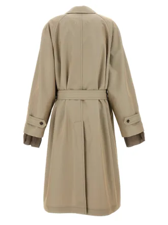 Maison Margiela Cotton Blend Trench Coat - Beige