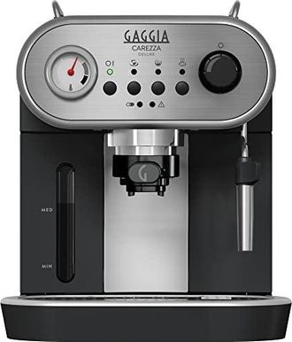 Philips Gaggia Cafetière à main Carezza Deluxe RI8525/01 pour café moulu et dosettes, 230 V, 50 Hz, 1900 W, gris/noir