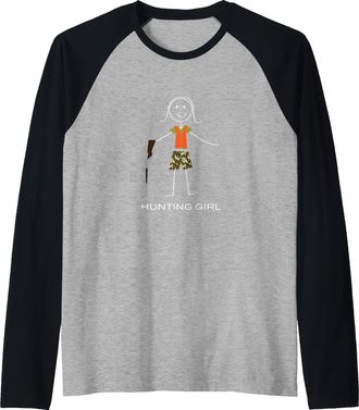Whyitsme Design Lustiges Jagdm&auml;dchen f&uuml;r Damen Raglan