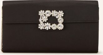 Roger Vivier Clutch Mit Schmucksteinen schwarz