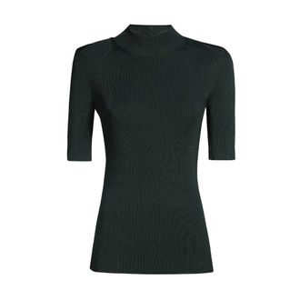 Stella McCartney Geripptes Oberteil aus Viskosemischung - - Knitwear - Damen - Gr&uuml;n - M