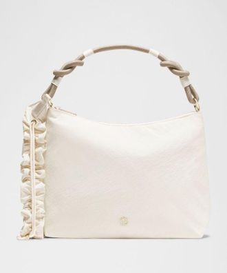 lululemon Wandelbare, raffbare Umh&auml;ngetasche 6,5 L - Gr&ouml;&szlig;e 5 l in Light Ivory/Warm Ash Grey