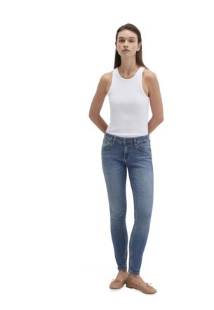 Mavi Damen Adriana Jeans, deep Shaded Street, Mid-Rise, Super Skinny, 30W 32L