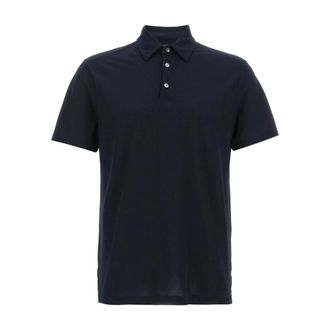 Zanone Homme, Tops, Bleu, Taille: 2XL Polo Bleu Manches Courtes