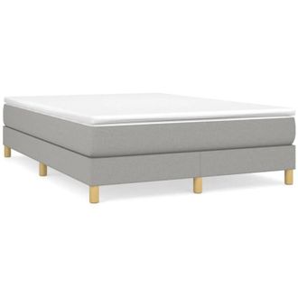 vidaXL Bettgestell ohne Matratze Hellgrau 140x200 cm Stoff Vidaxl