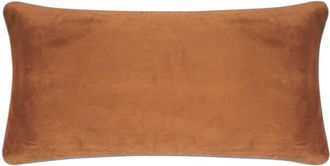 Pad Elegance - SAMT Kissen, Zierkissen, Kissenhülle - 35 x 60 cm - Farbe: Cognac Braun - Ohne Füllung