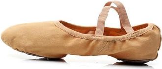 Hemobllo Pantoufles de Ballet Antid&eacute;rapants pour Adultes Semelle Enti&egrave;rement Extensible Tissu &Eacute;lastique Camel Taille 44 Chaussures de Danse Polyvalentes pour B